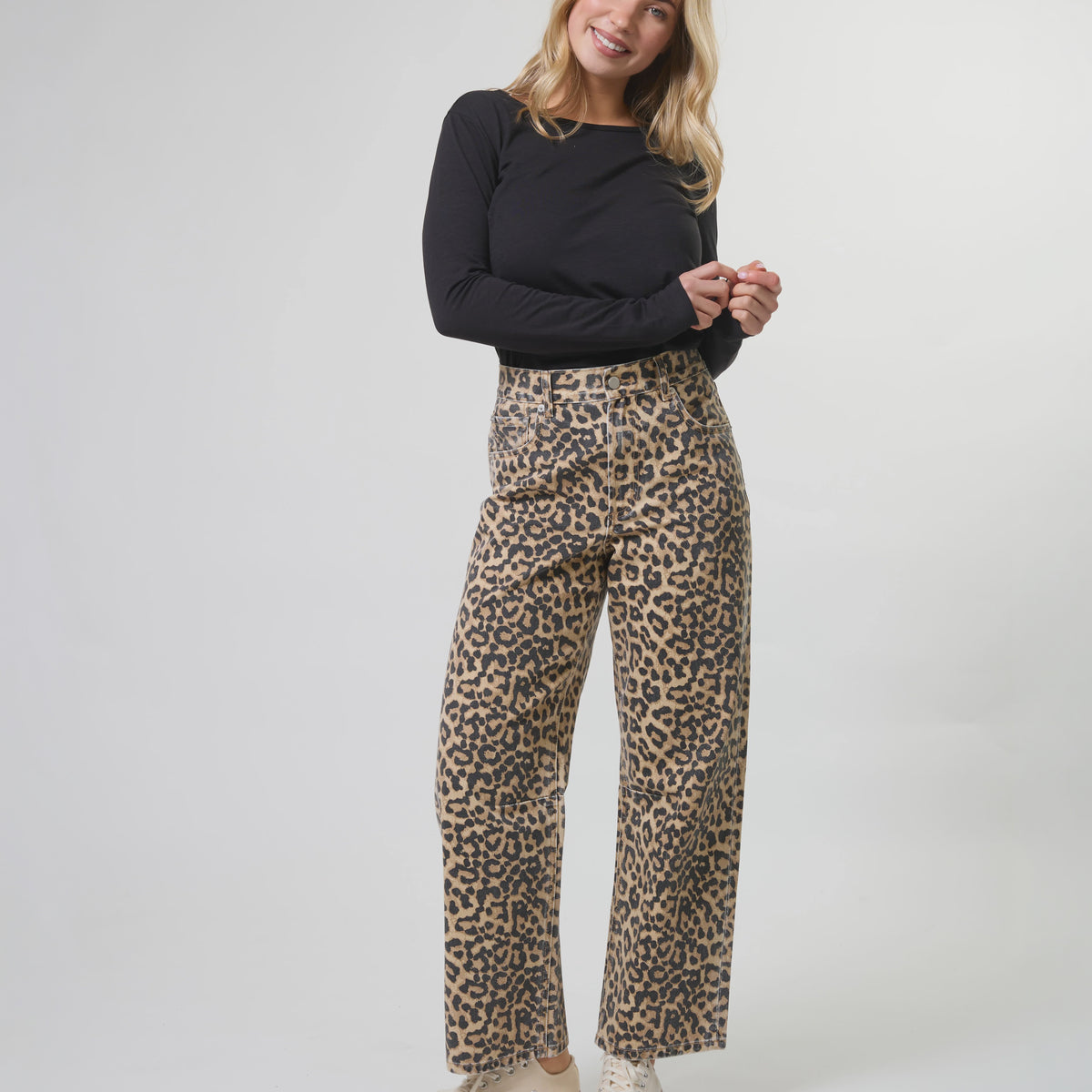 Stella + Gemma Carson Barrel Jean | Leopard – Deluxe Greytown NZ