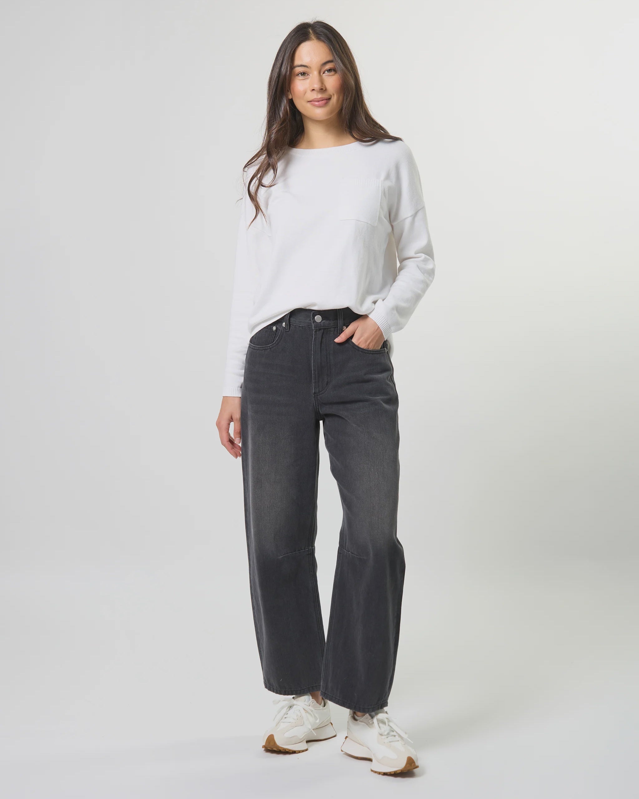 Stella + Gemma Carson Barrel Jean | Slate Grey – Deluxe Greytown NZ