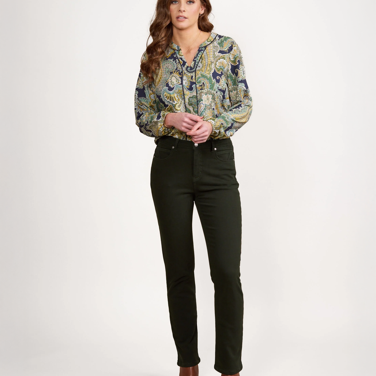 Vassalli 5004K Slim Leg Knit Jean | Forest – Deluxe Greytown NZ