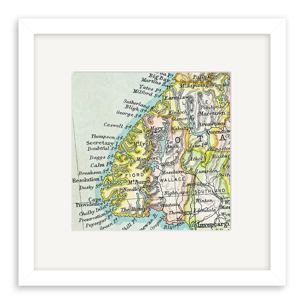 Vintage Map Print | Te Anau – Deluxe Greytown NZ